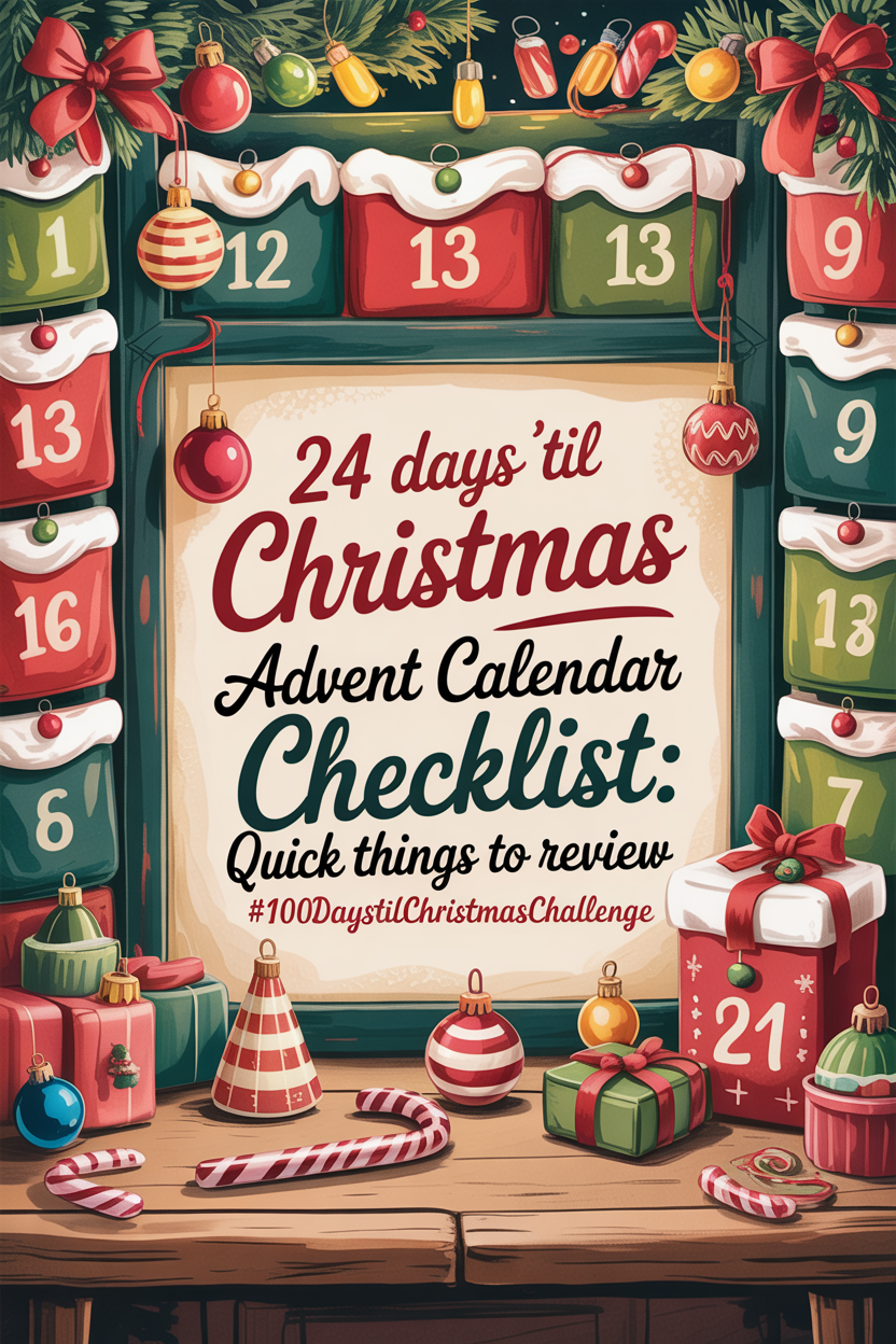 24 Days ’Til Christmas - Advent Calendar Checklist: Quick Things to Review